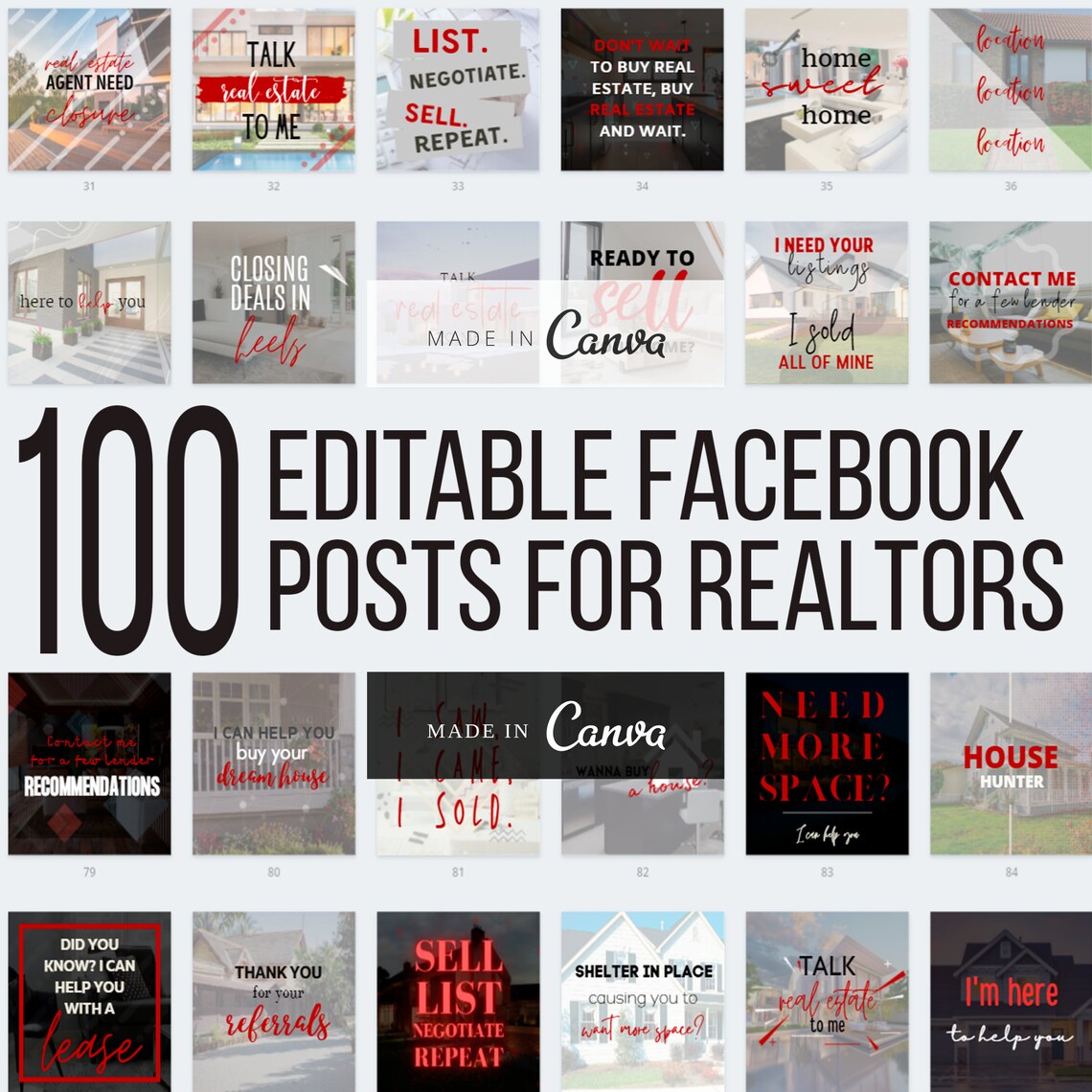 100 Facebook Posts for REALTORS, Instagram Posts for Realtors, Real ...