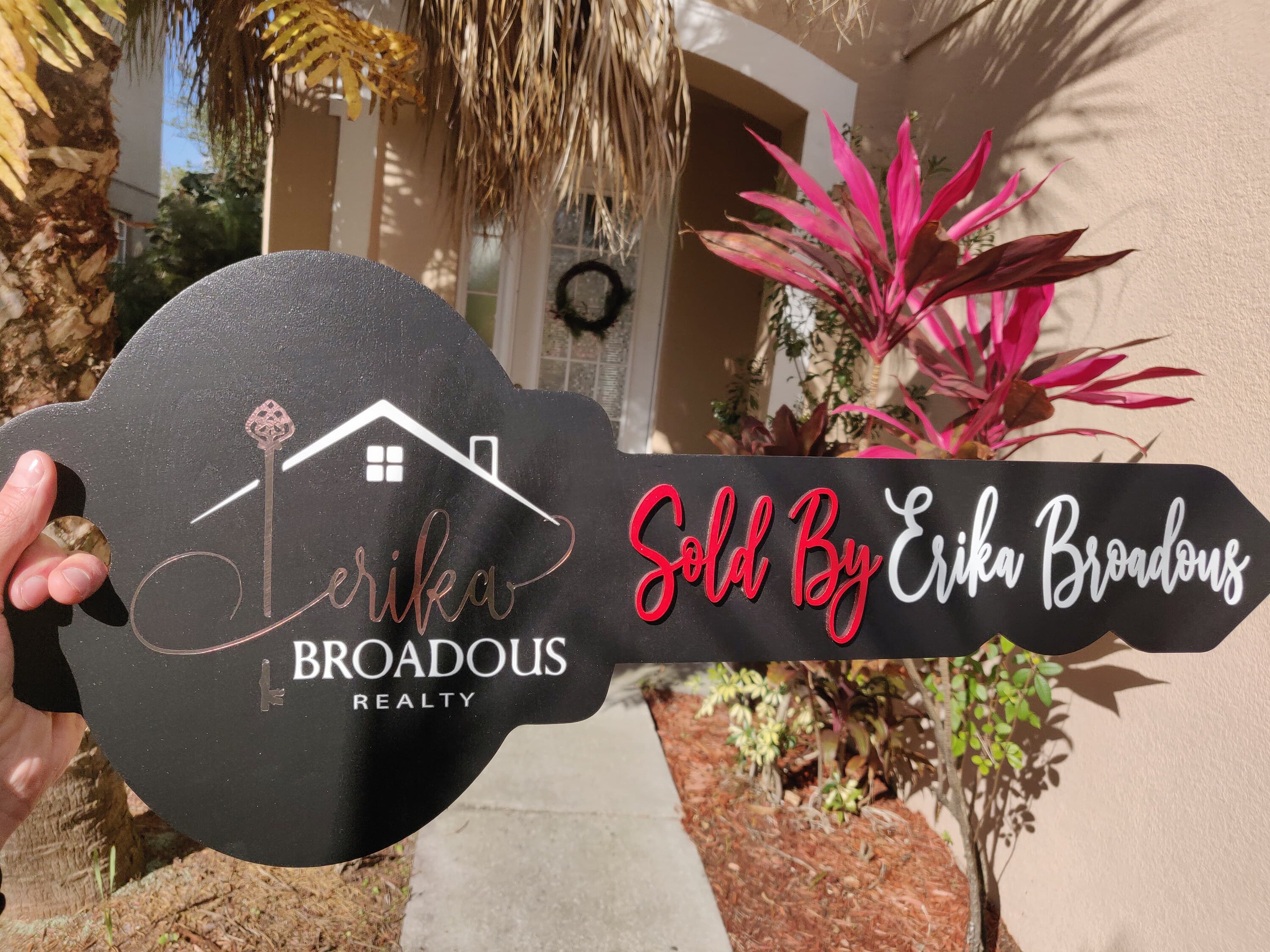 Sold Key Sign With LOGO Realtor Sold Key Sign Closed Realtor | Etsy