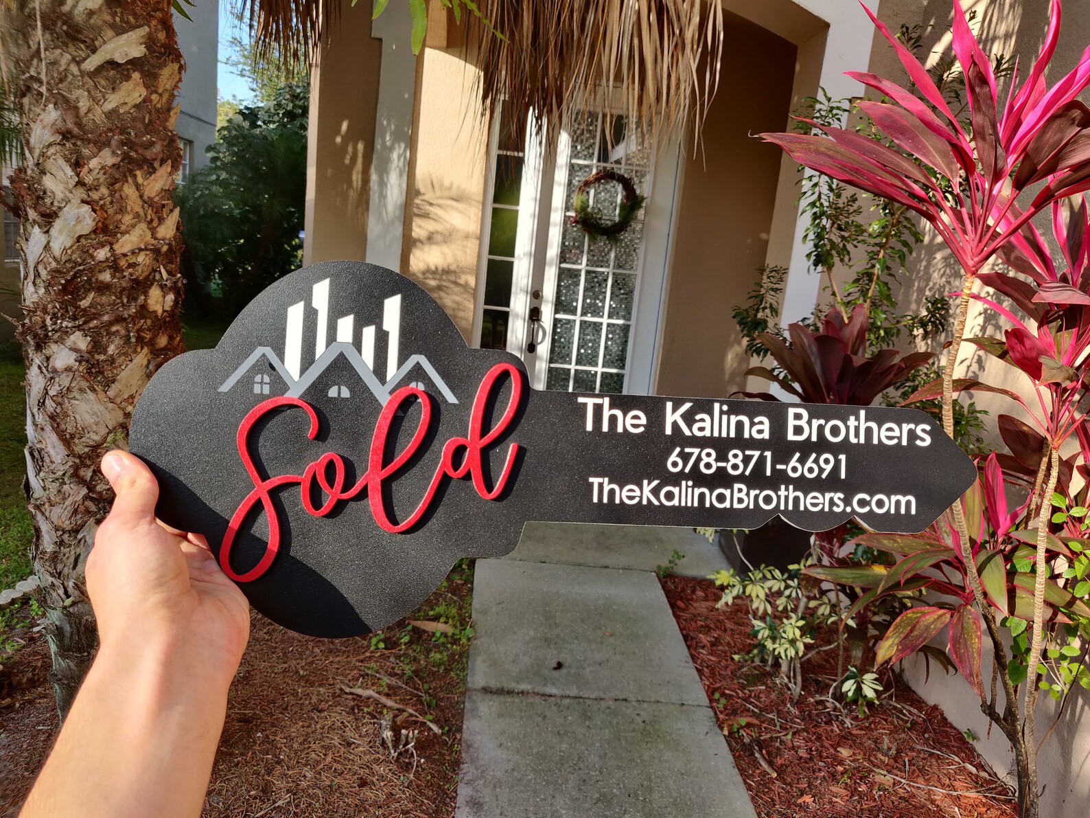 Sold Key Sign With LOGO Realtor Sold Key Sign Closed Realtor - Etsy