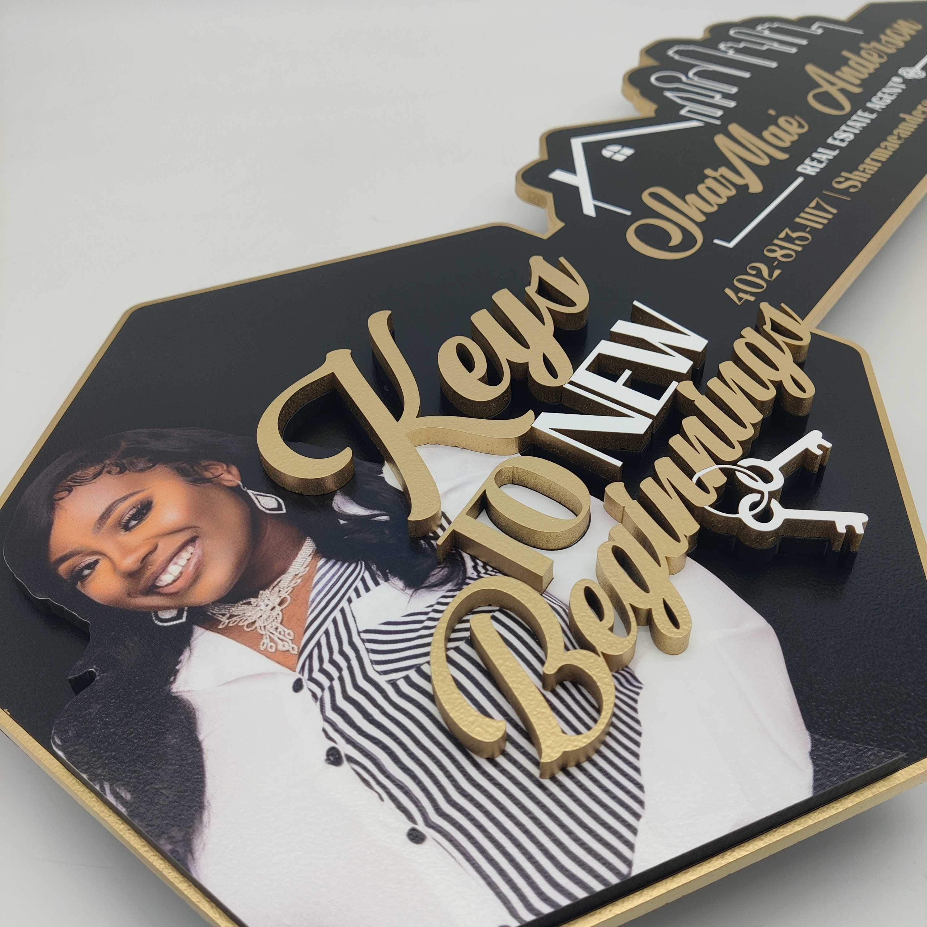 Just Closed Custom Sign With Photo, 3D Key Sign, Keys to New Beginnings ...