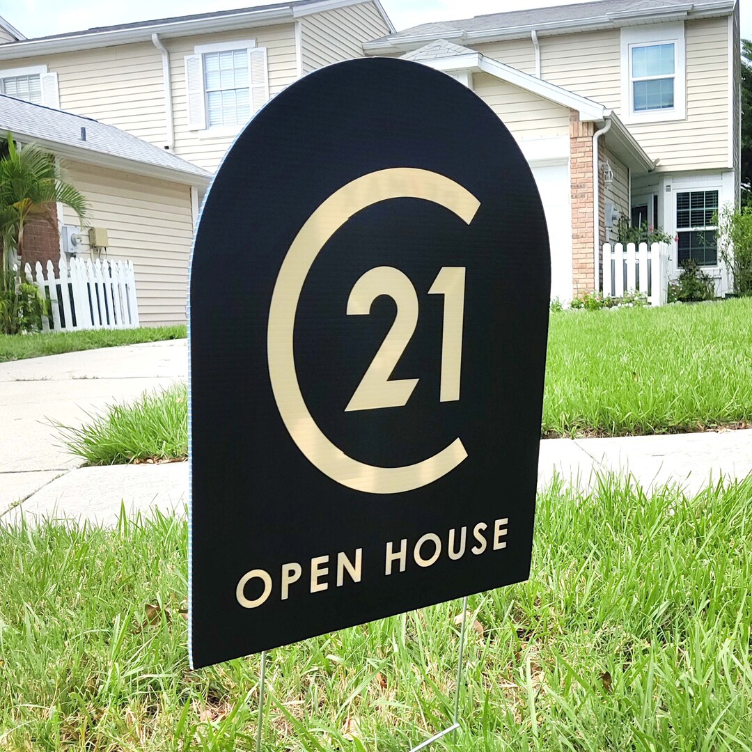 Arched Realtor Open House Sign, Custom Open House Yard Sign, Modern ...
