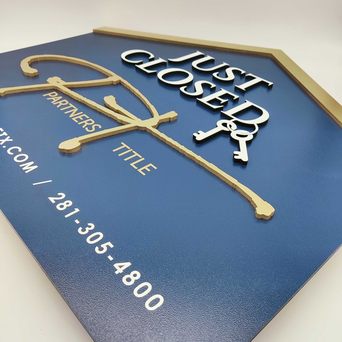 Just Closed House Shaped Sign, House Sign With LOGO, Sold Sign for ...