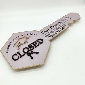 Just Closed, Key Sold Sign, 3D Closing Photo Prop, Lilac Cream Key Sign ...