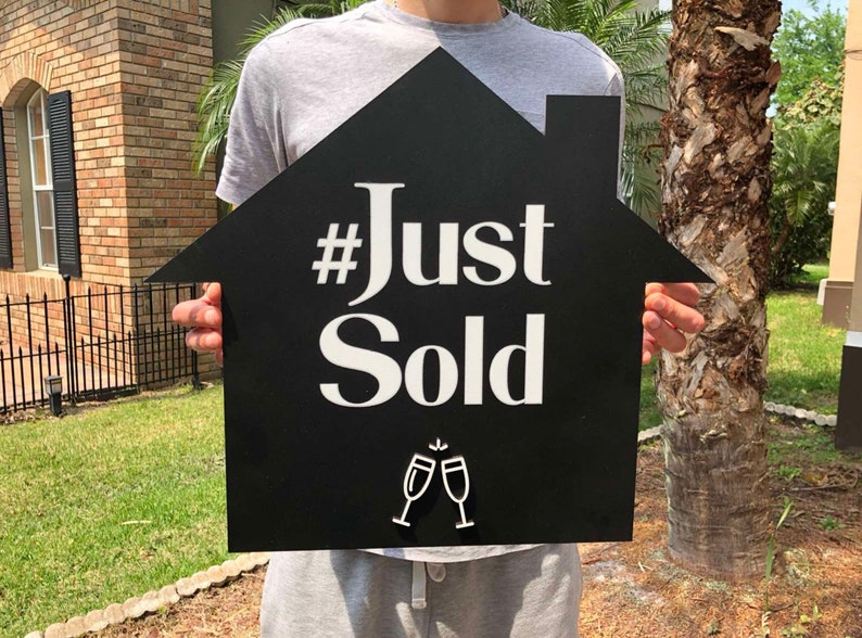 Just Sold House Shaped Sign House Sign Closing Gift Real - Etsy