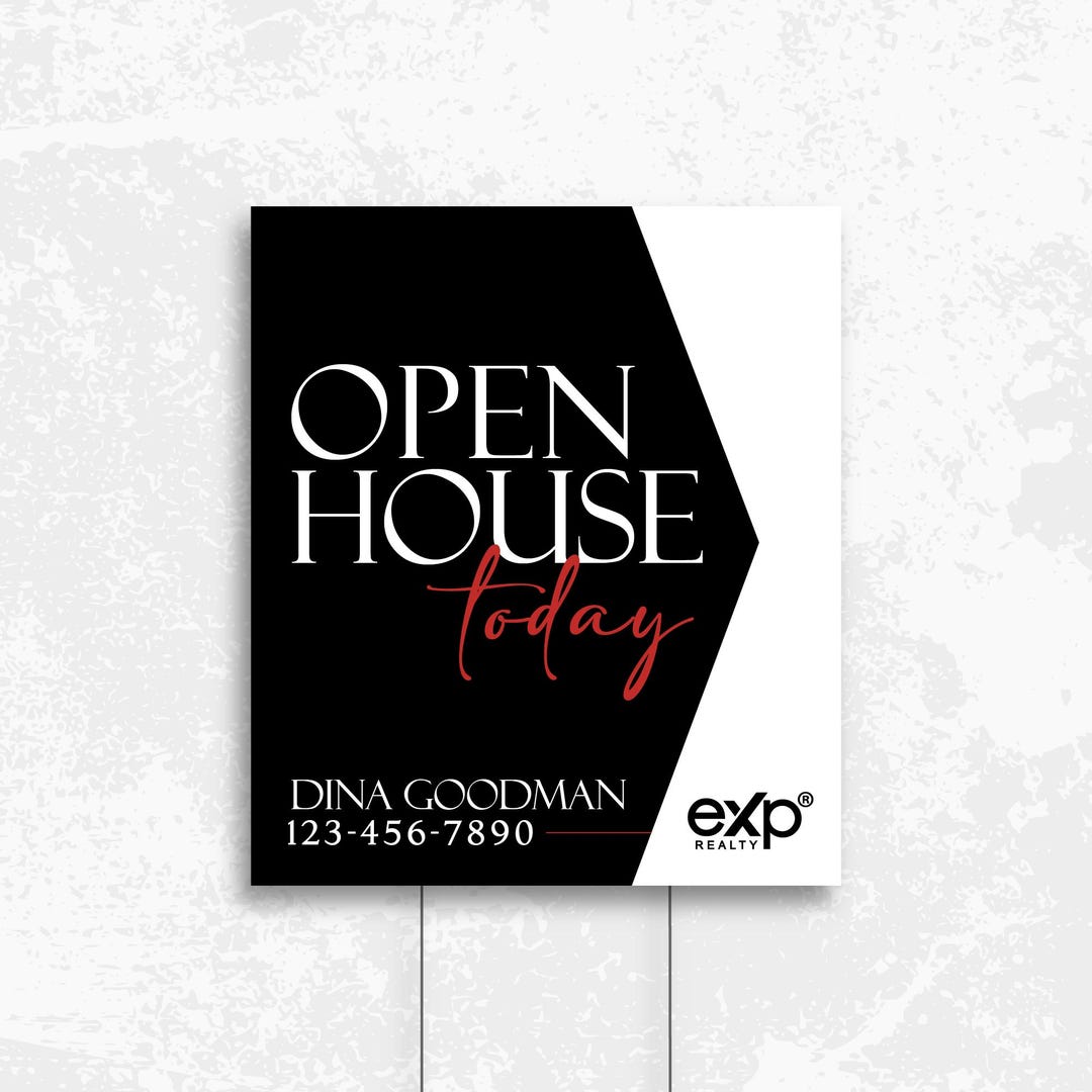 Rectangle Yard Sign Open House Directional Sign, Realtor Open House ...