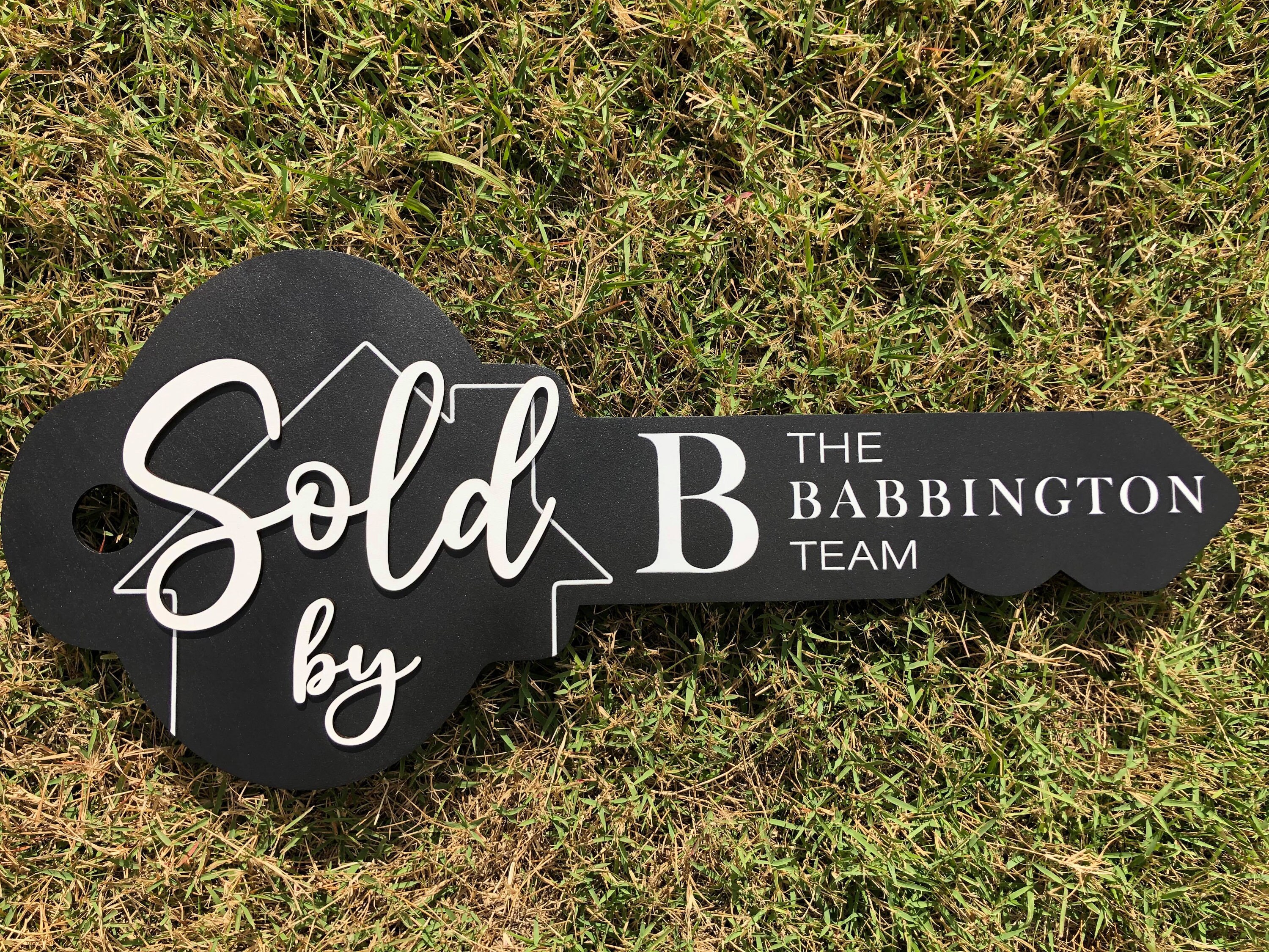 Sold Key Sign With House Outline, 3D Realtor Closing Sign, Closing Prop ...