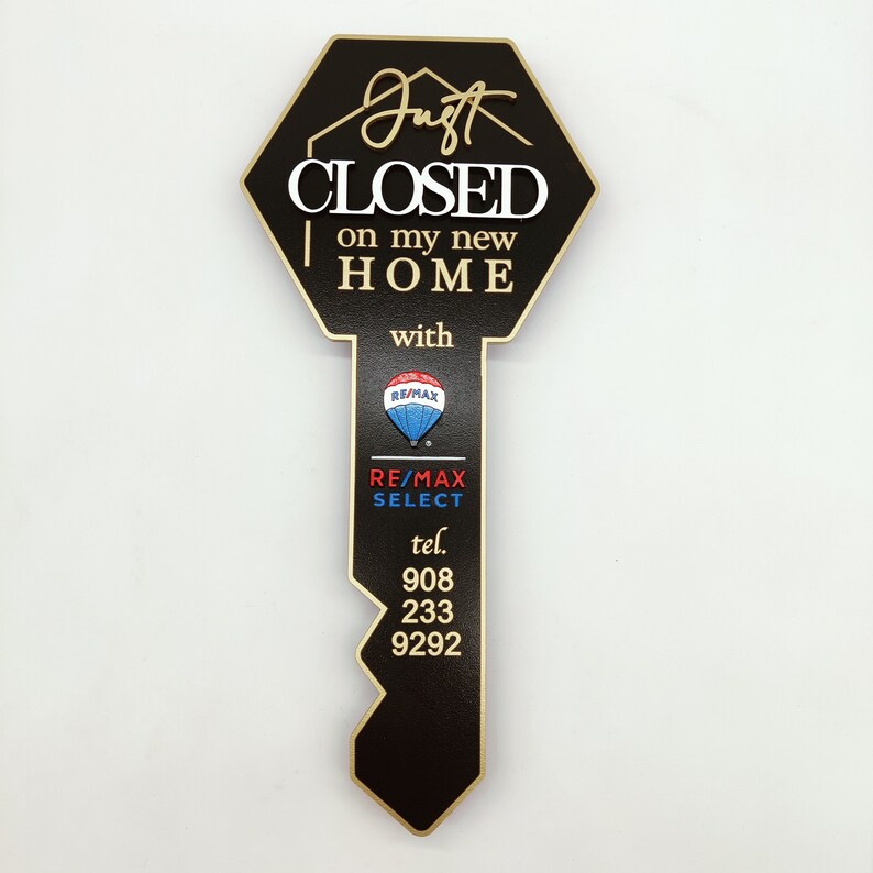 Just Closed on My New Home, 3D Vertical Key Sold Sign, Closing Photo ...