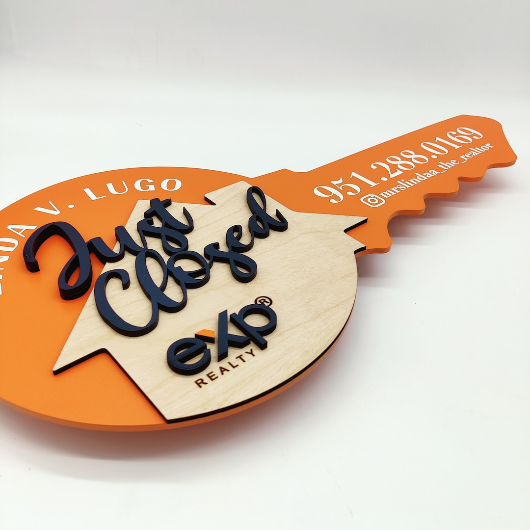 Just Closed Key Sign Realtor Closing Custom Sold Real Estate - Etsy
