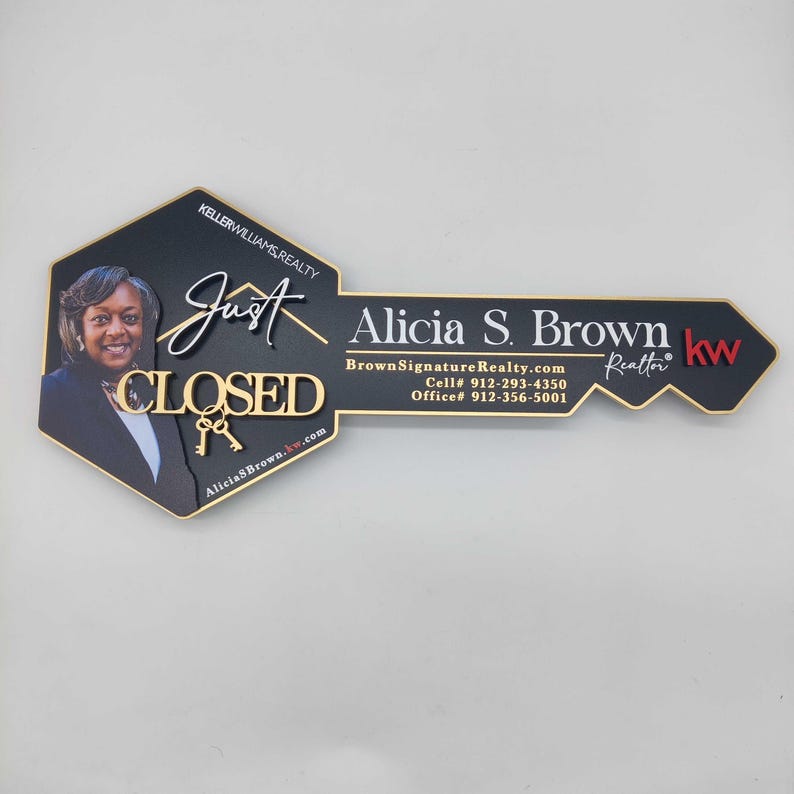 Photo Key Sign, Real Estate Key Sign With Photo, Closing Photo Prop, 3D ...