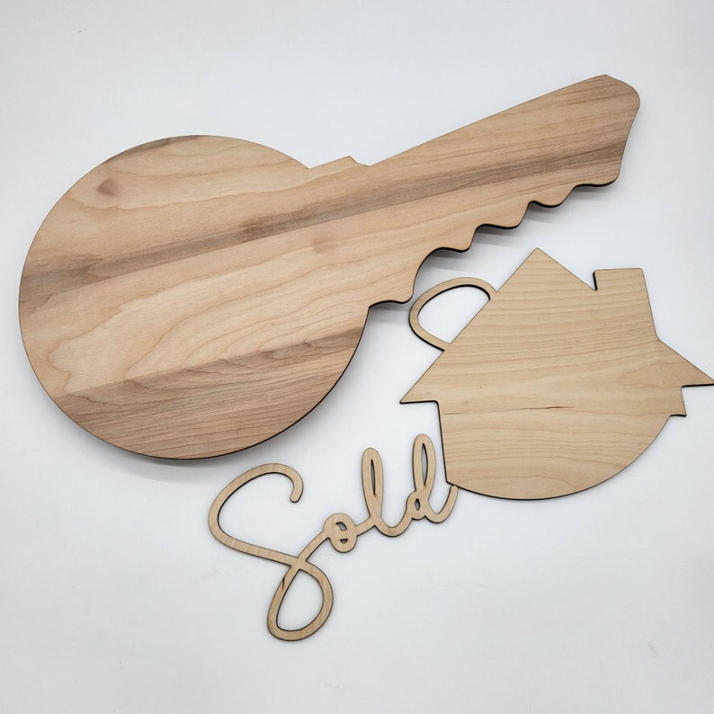 Blank Wood Key Ready to Paint, NOT Glued, Realtor Wood Key Sign, Real ...