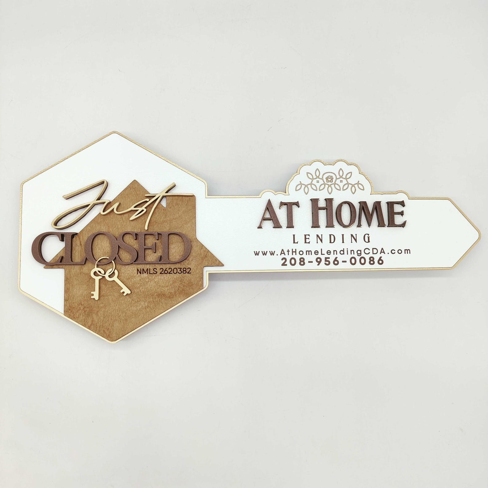 Just Closed, 3D Logo Key Sold Sign, Gold Closing Photo Prop, Wood House ...