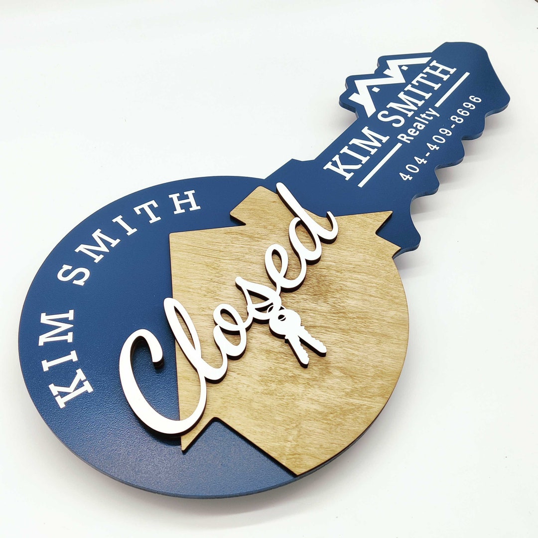 Closed Sign, Realtor Closing Custom, Sold Real Estate Agent Key ...