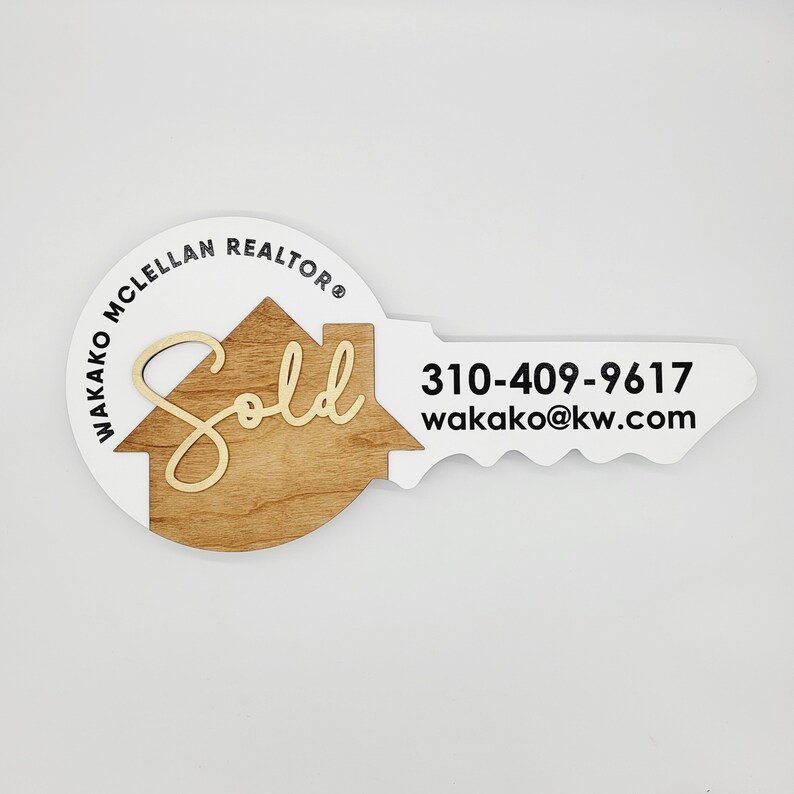Sold Sign, Realtor Key Sign, 3D Closing Photo Prop, Modern Key Sign for ...