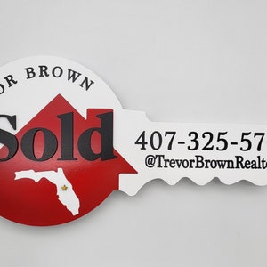 Sold by Key Sign, Realtor Closing Custom, Sold Real Estate Key, Closing ...