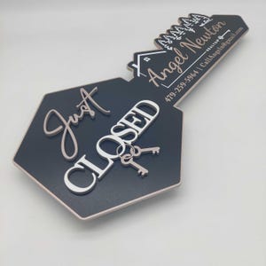 Just Closed Sign, 3D Rose Gold Key, Closing Photo Prop, Key Sign for ...
