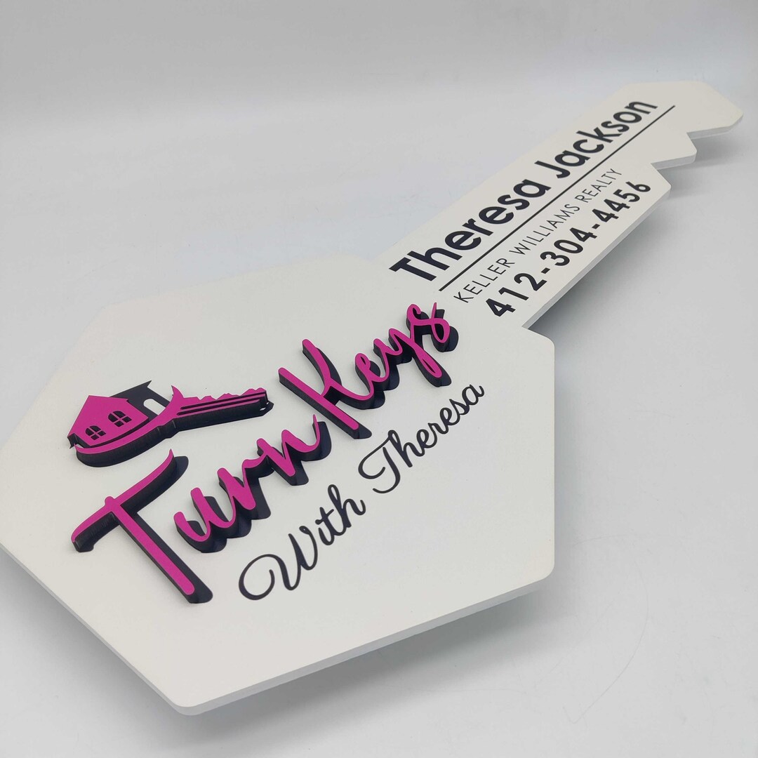 Turn Keys Sign, Key Sold Sign, 3D Closing Photo Prop, Key Sign for ...