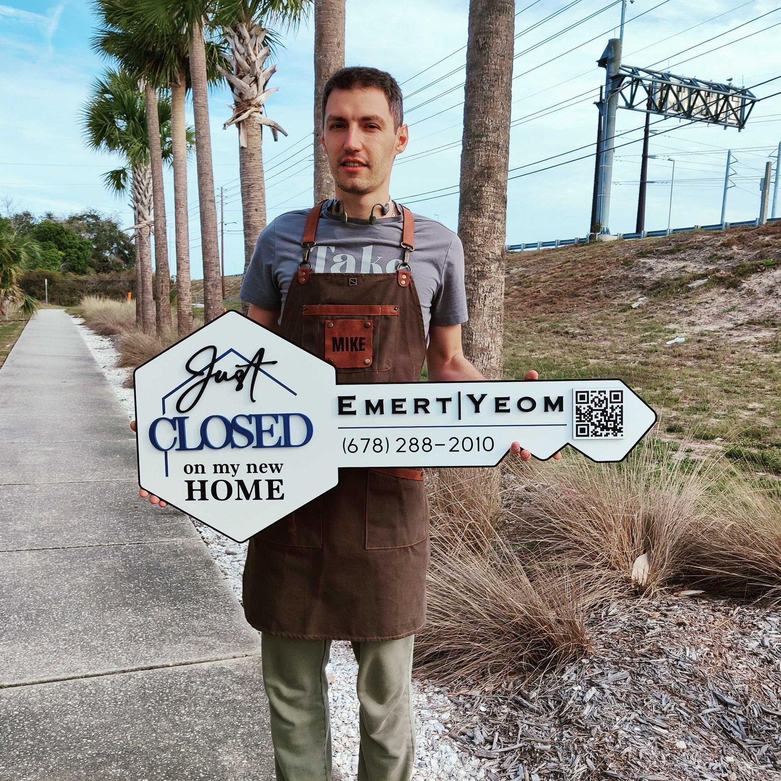Just Closed on My New Home, 3D Key Sold Sign, Modern Key Sign for ...