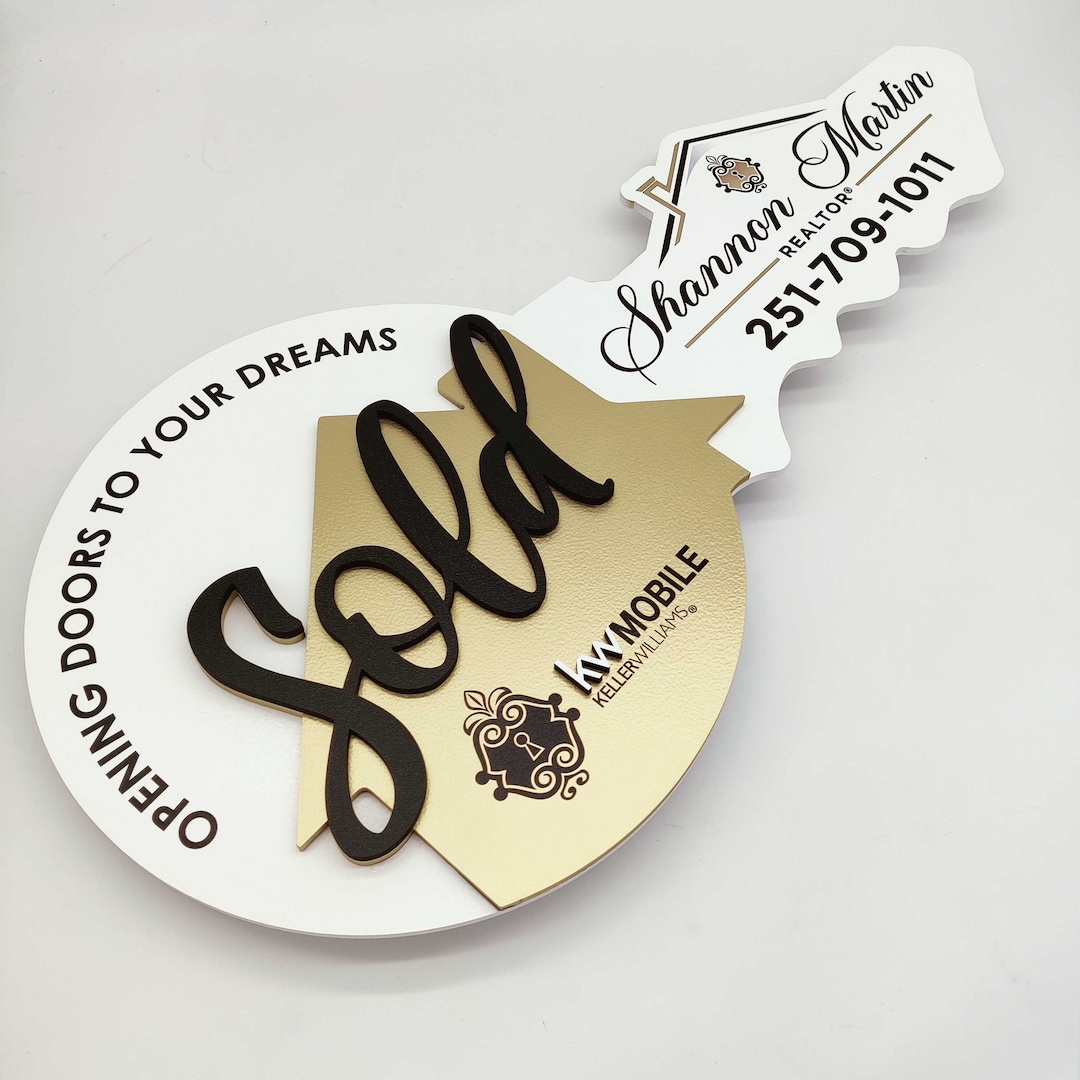 Key-shaped Sold Sign for Realtors, Personalized for Closings, Real ...