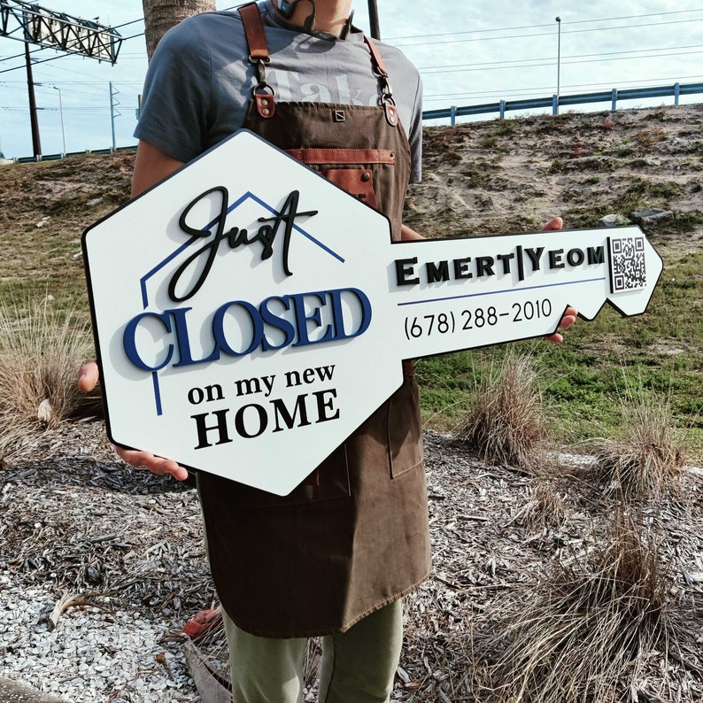 Just Closed on My New Home, 3D Key Sold Sign, Modern Key Sign for ...
