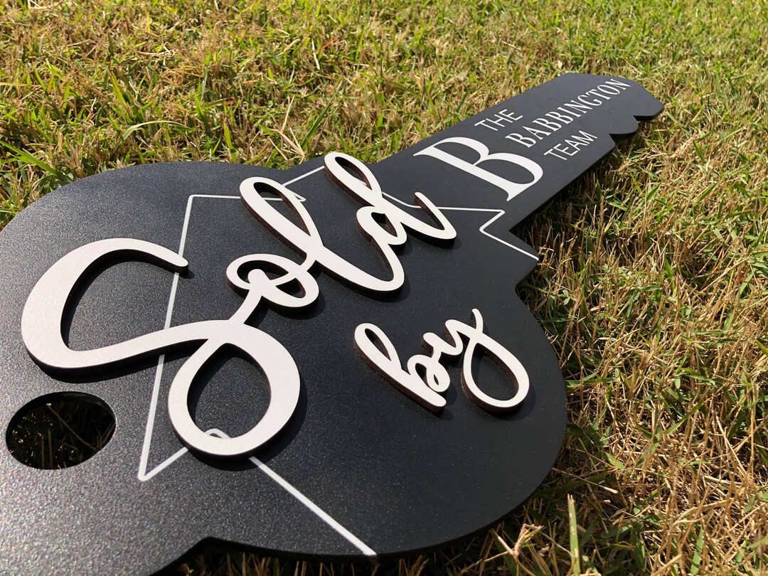 Sold Key Sign With House Outline, 3D Realtor Closing Sign, Closing Prop ...