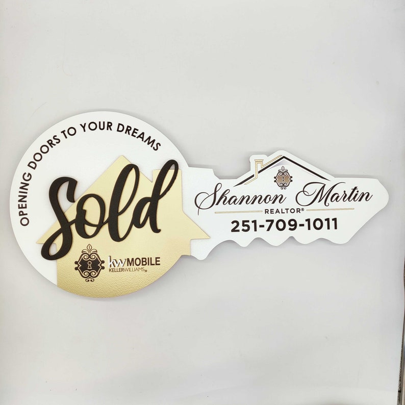 Key-shaped Sold Sign for Realtors, Personalized for Closings, Real ...