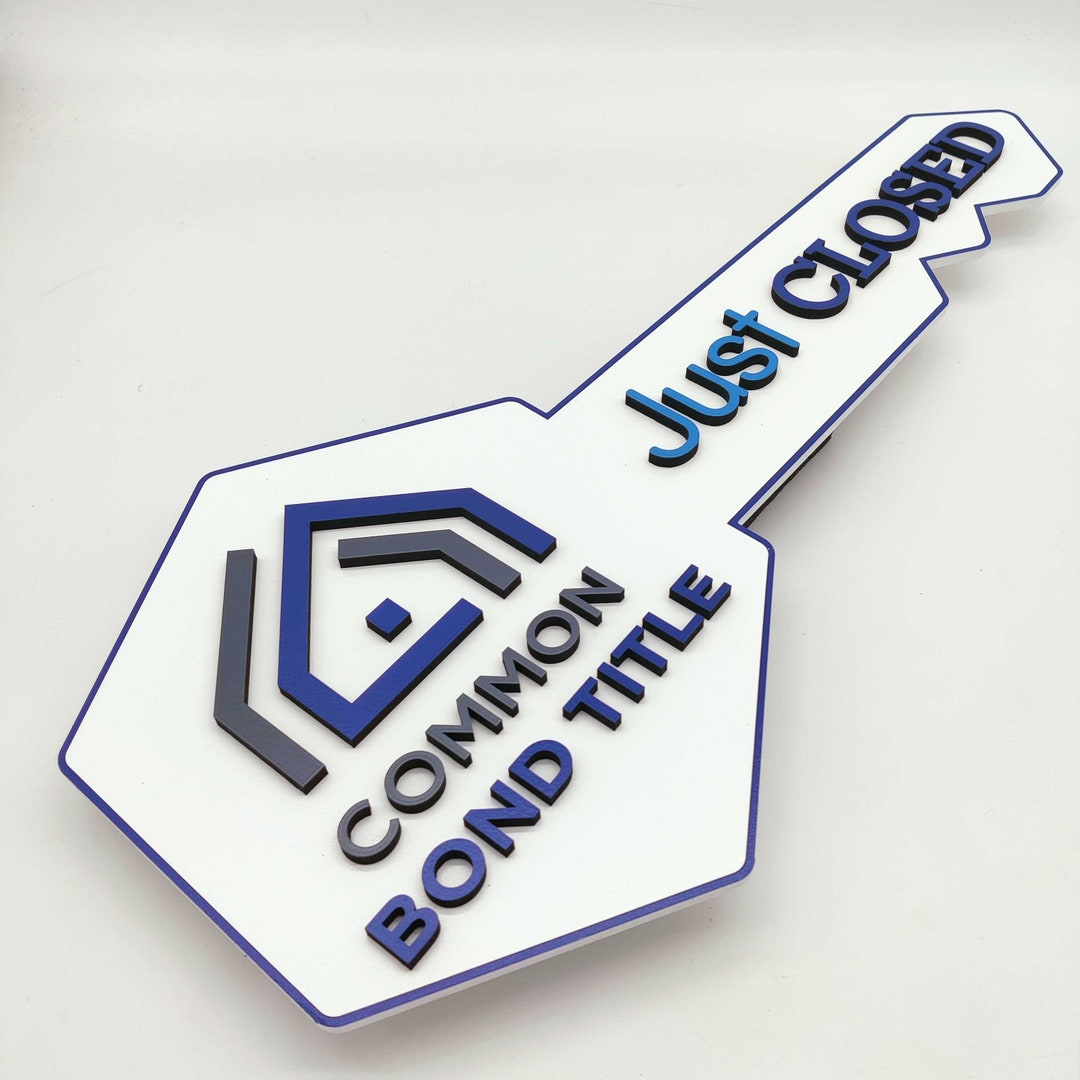 Just Closed, Logo Key Sold Sign, 3D Closing Photo Prop, Modern Key Sign ...