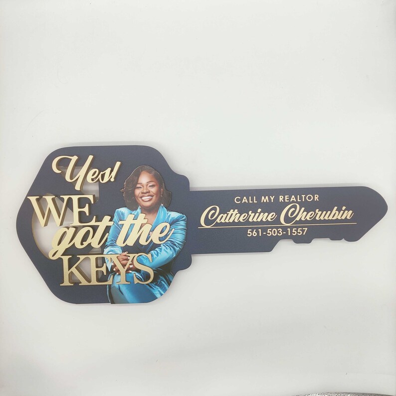 Photo Key Sign, Realtor Key Sign, Closing Photo Prop, Modern Key Sign ...