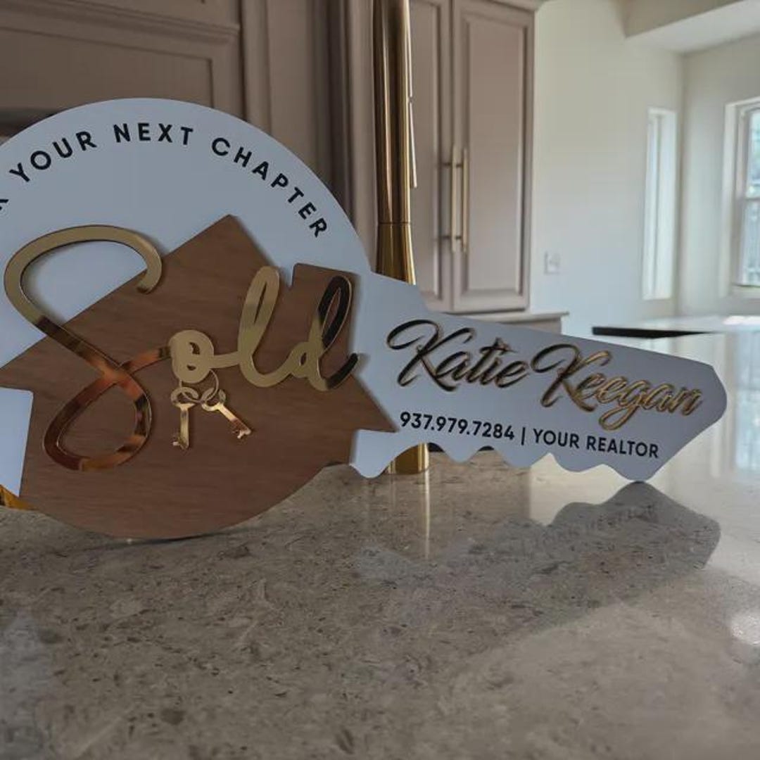 Sold Sign, Mirror Realtor Closing Custom, Sold Real Estate Agent Key ...