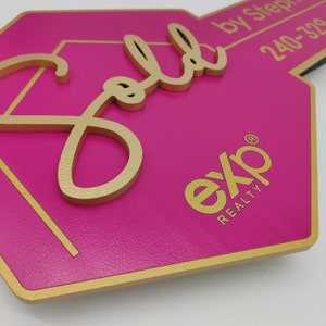 Sold Sign, Realtor Key Sign, Closing Photo Prop, Modern Key Sign for ...