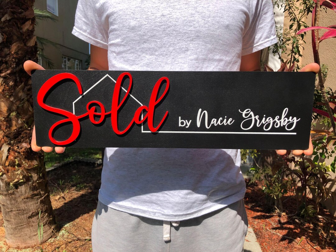 Sold Sign for Realtor, Sold Wooden Sign, Closing Gift Real Estate Agent ...