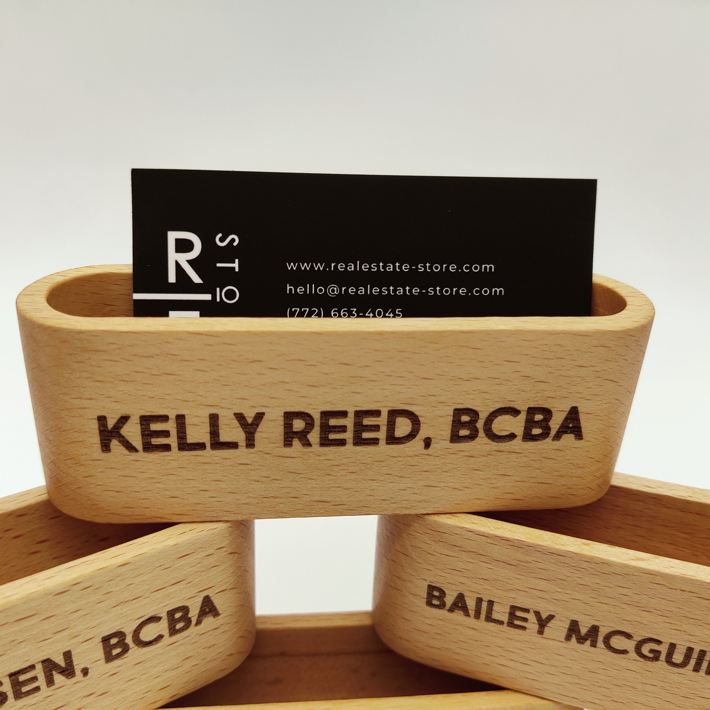 Wooden Business Card Holder Custom Business Card Holder for - Etsy