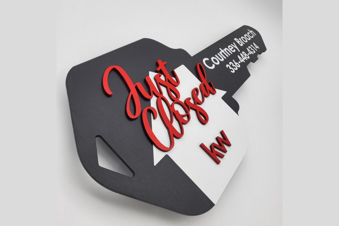 Just Closed Sign, 3D KW Key Sign, Closing Photo Prop, Modern Key Sign ...