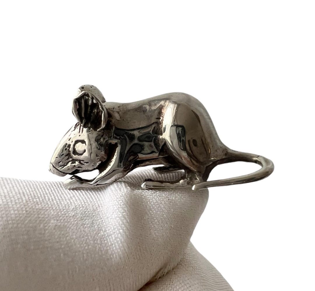 Antique Silver Mouse or Rat Charm or Pendant - Marked HN 830. - Etsy