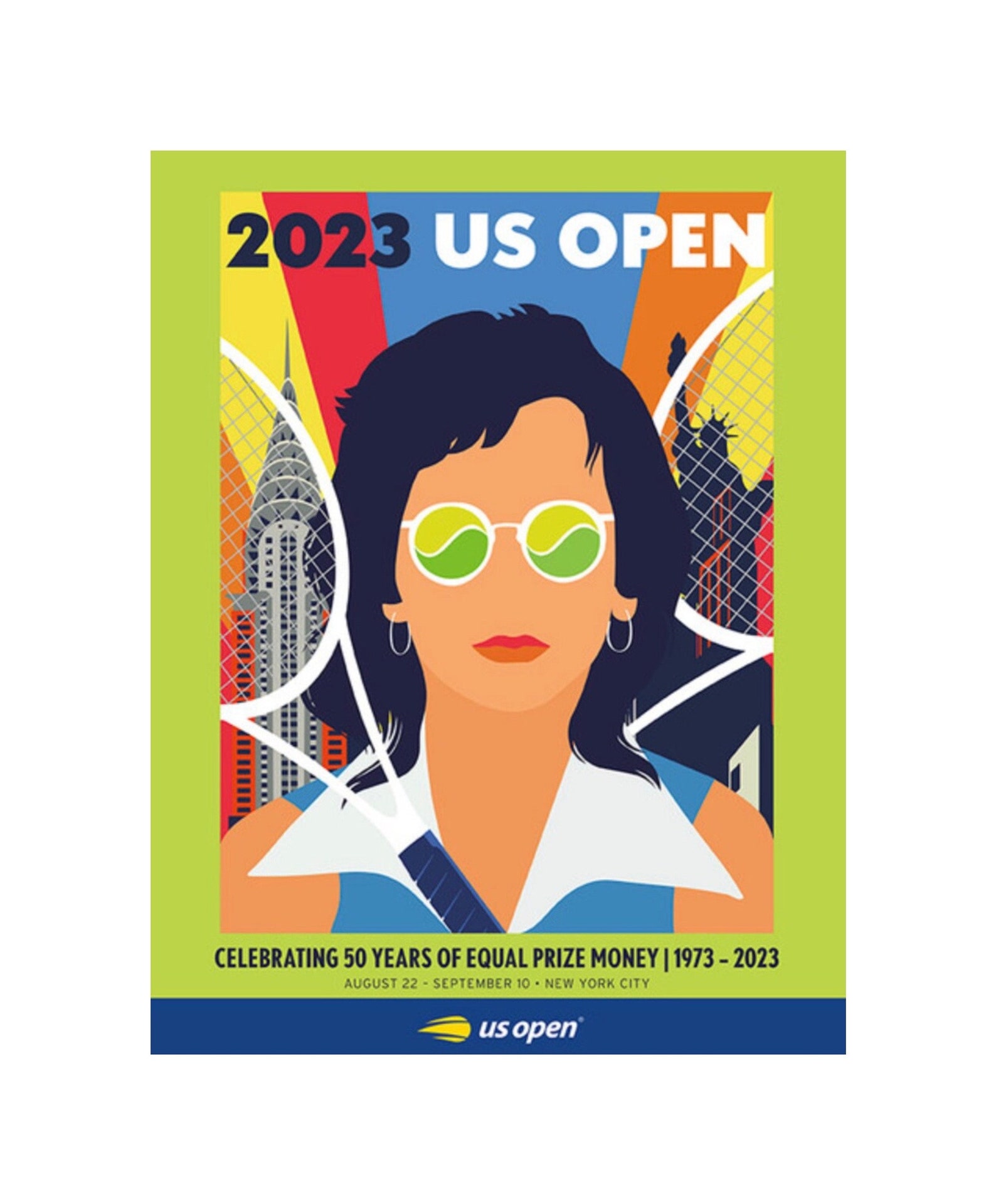 Official 2023 US Open Poster – Billie Jean King NYC Skyline – Designed ...