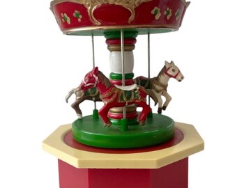 Vintage Carousel Music Box With Charming Animals "dream Carousel Music ...