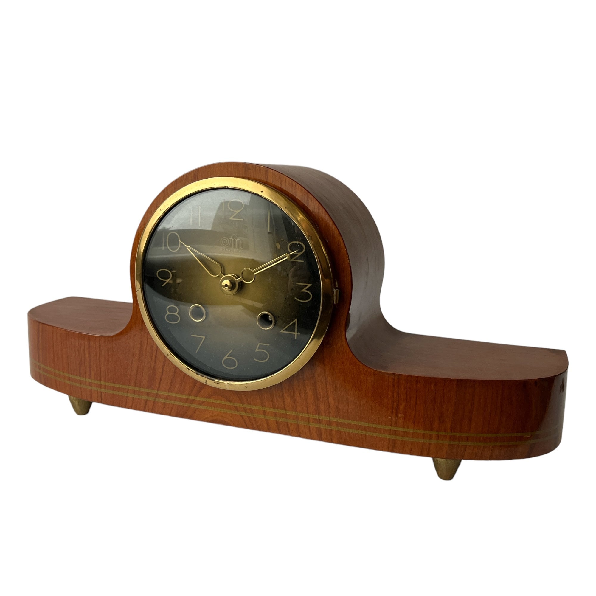 Original FM Sonneberg ART DECO Style Mantel Wind up Clock With Gong ...