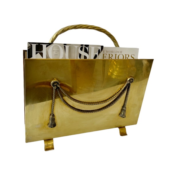 Antique Brass Magazine Rack - Etsy