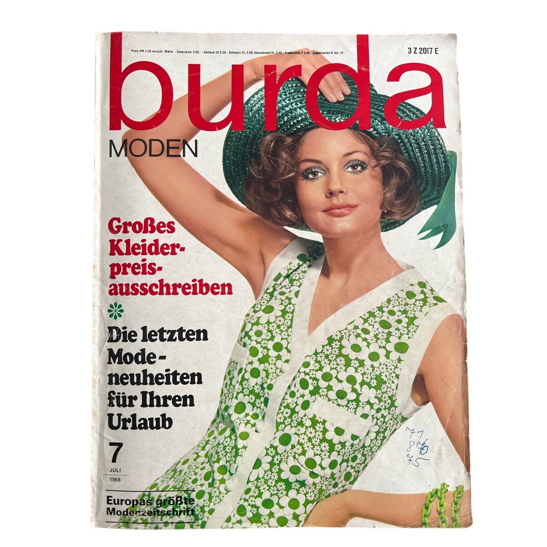 Vintage Burda Moden Magazine, Summer 1968, German Edition, Patterns for Women & Kids, 86 Pages ...