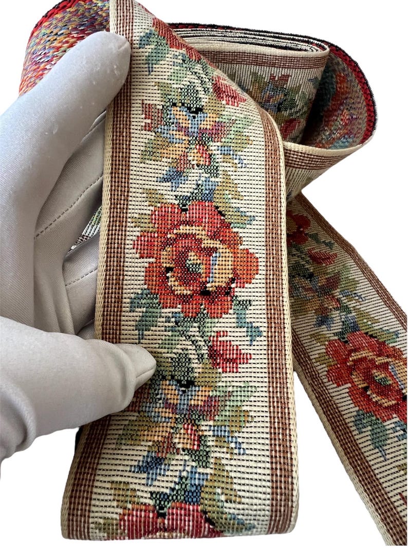 Vintage Floral Upholstery Trim: Chenille Effect, ABW West Germany - Etsy