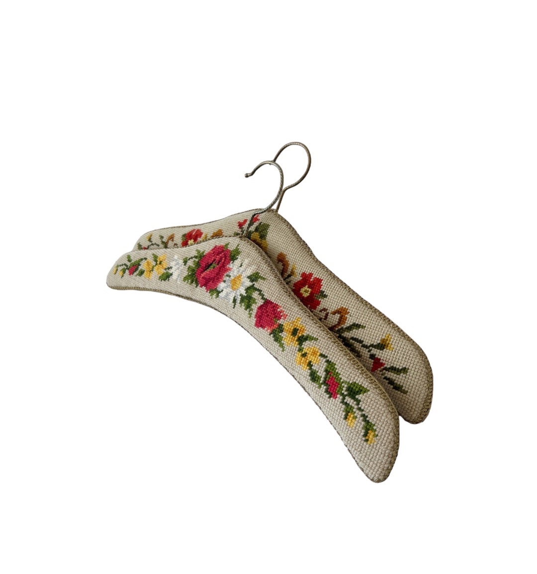 Vintage Dress Hangers. Wedding Dress Hanger. Flowers Embroidery. Petit ...