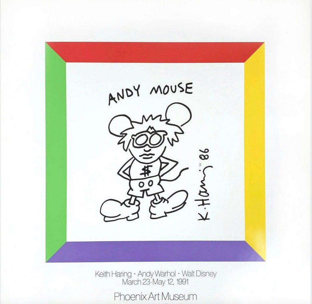Keith Haring, Andy Warhol, Walt Disney, Andy Mouse, Original Exhibition ...
