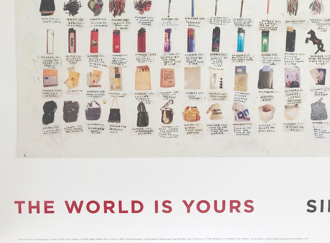 Simon Evans Everything I Have Original Exhibition Museum - Etsy