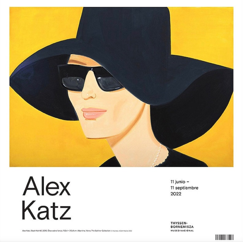 Alex Katz, Original Exhibition Museum Poster. Portrait. Black Hat. - Etsy