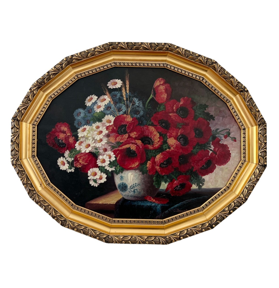 Original Large Oil Painting - Floral Still Life With Daisies ...