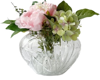 Large Crystal Rose Bowl Vase - Etsy
