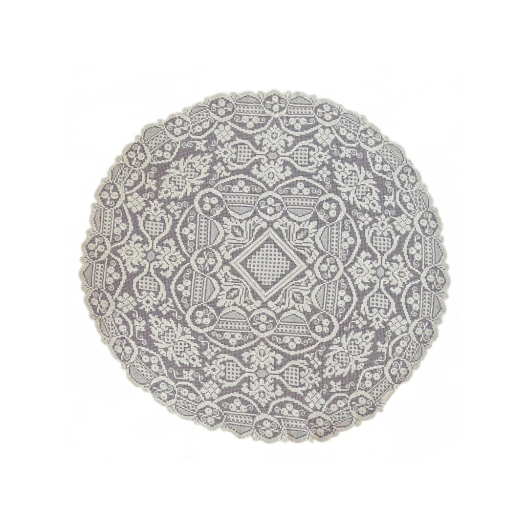 Vintage Belgian Cotton Crochet Lace Tablecloth. Beige. - Etsy