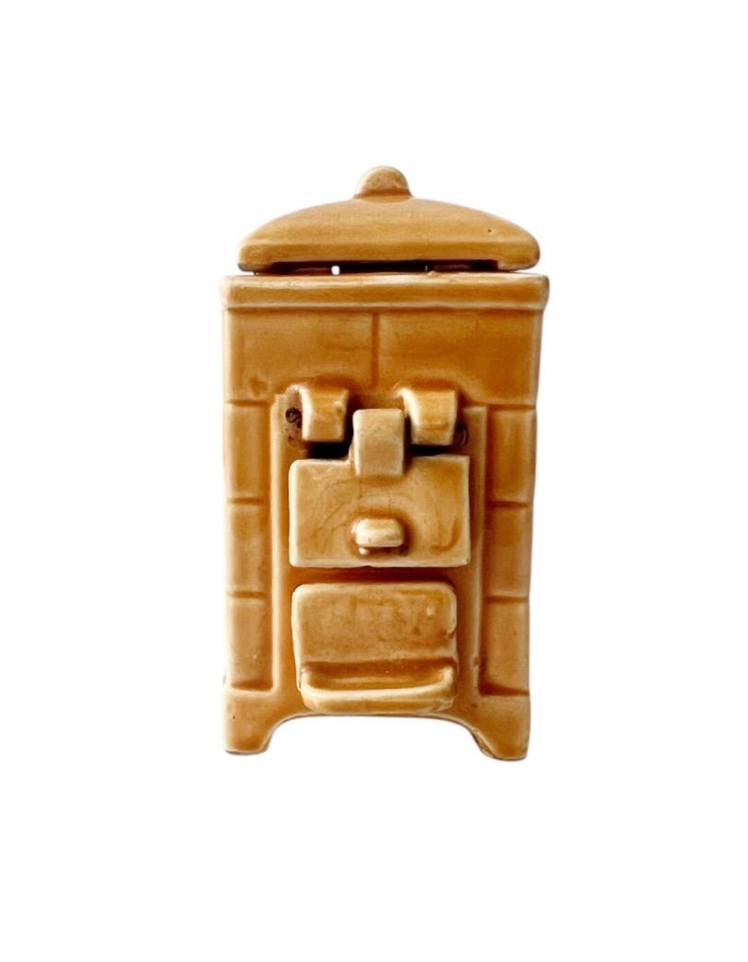 Vintage Miniature Ceramic Stove – Brown Glazed Kitchen Heater Model ...