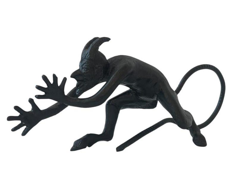 Antique Kasli Cast Iron Devil Figurine – Vintage USSR Sculpture, Gothic ...