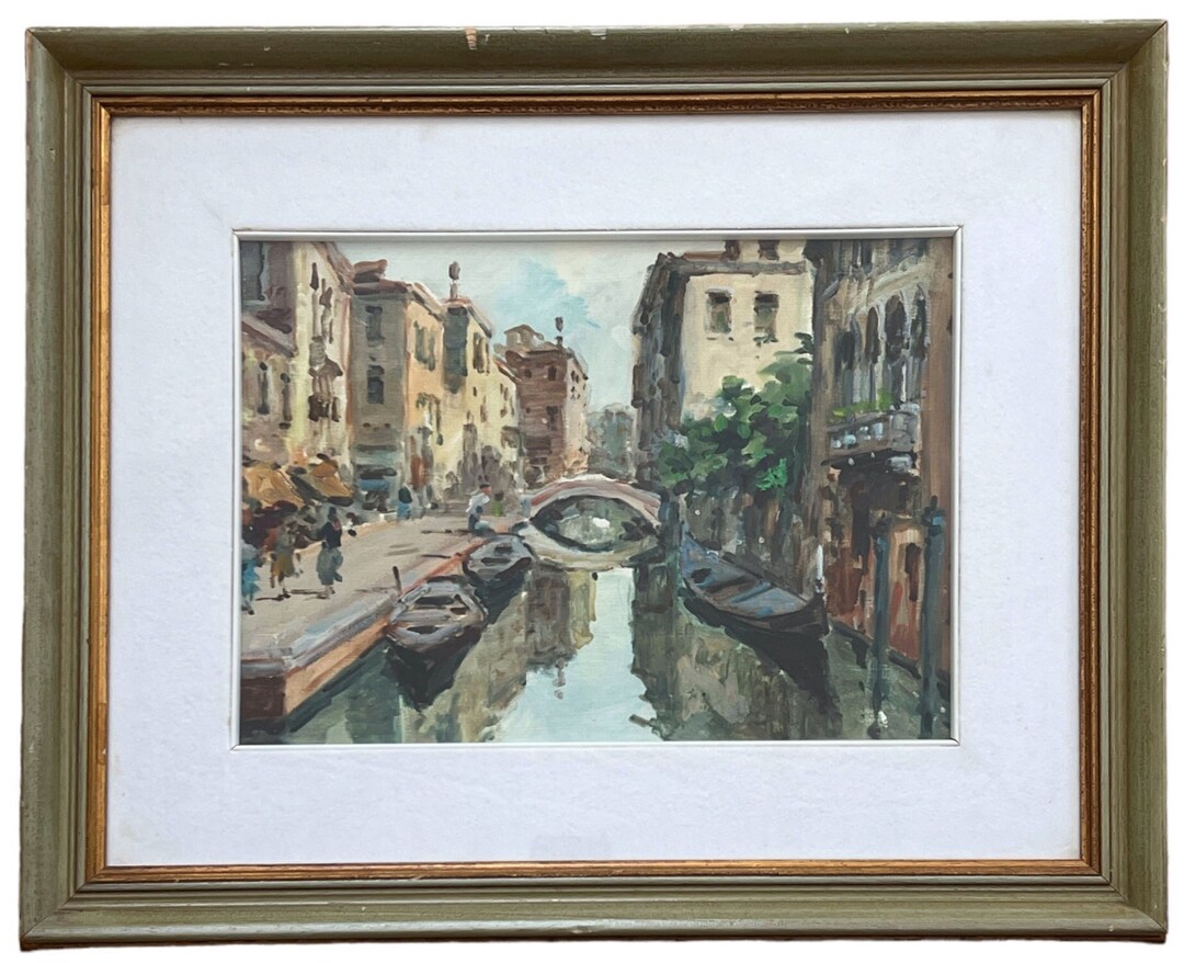 Original Oil Painting “rio S. Felice Venice” by Bridda, Circa 1950-60s ...