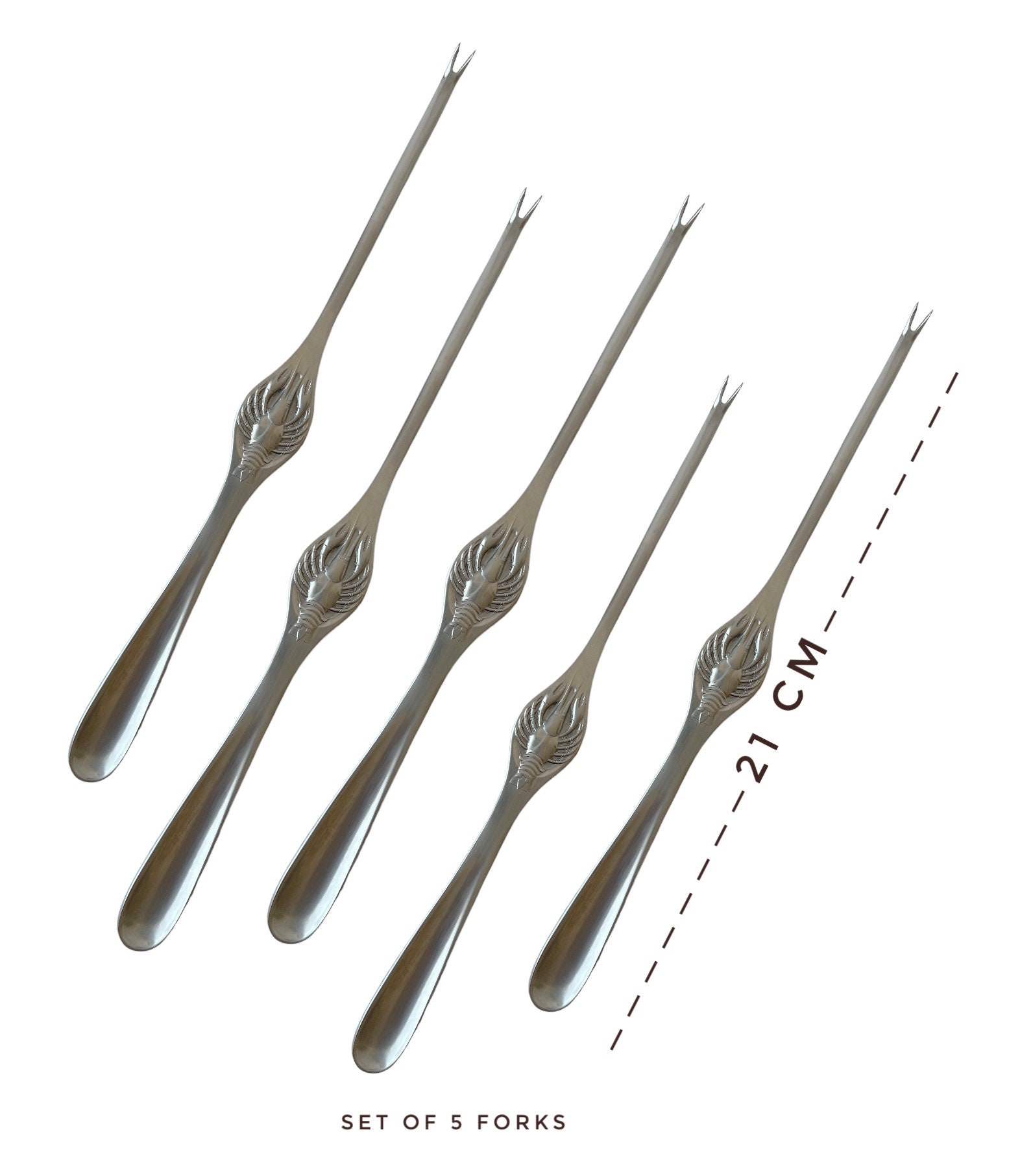 Lobster Forks. Vintage Silver Plated Set of 5 Crab Picks. Seafood and ...